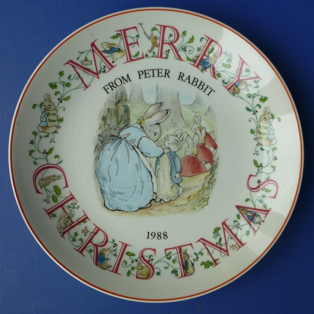 Wedgwood Beatrix Potter Peter Rabbit Merry Christmas Plate - 1988 – Peak Antiques and Collectables