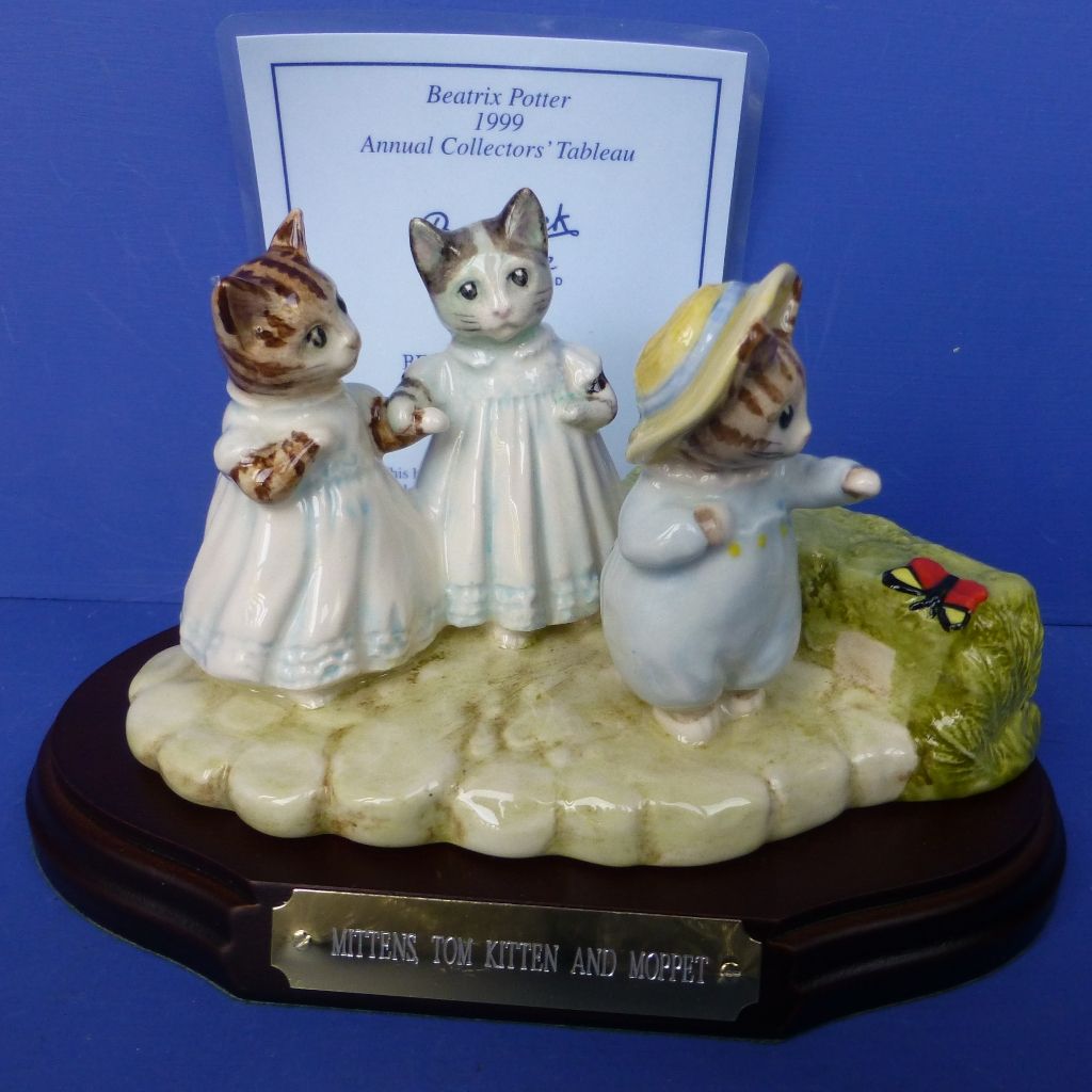 Beswick Beatrix Potter Tableau of The Year 1999 - Mittens, Tom Kitten ...