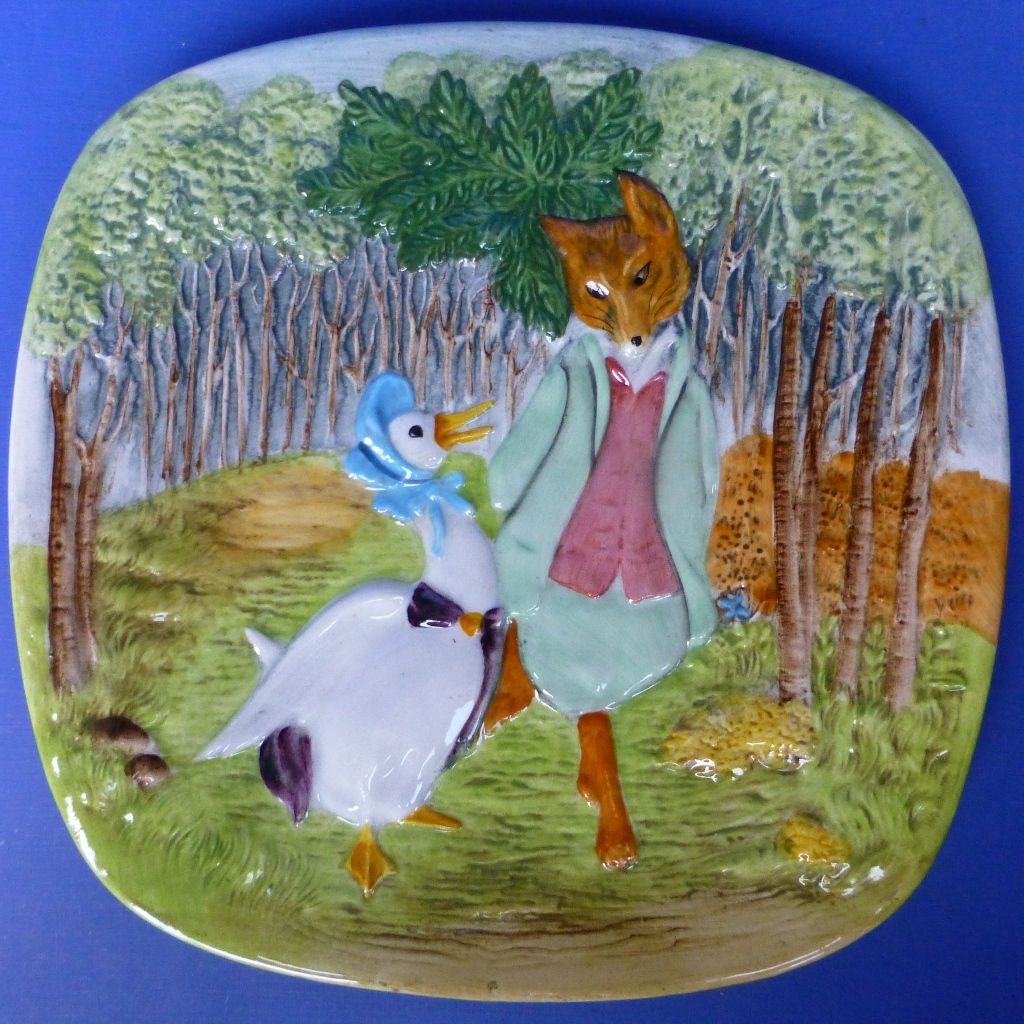 Beswick Beatrix Potter Wall Plaque - Jemima Puddleduck With Foxy Whisk ...
