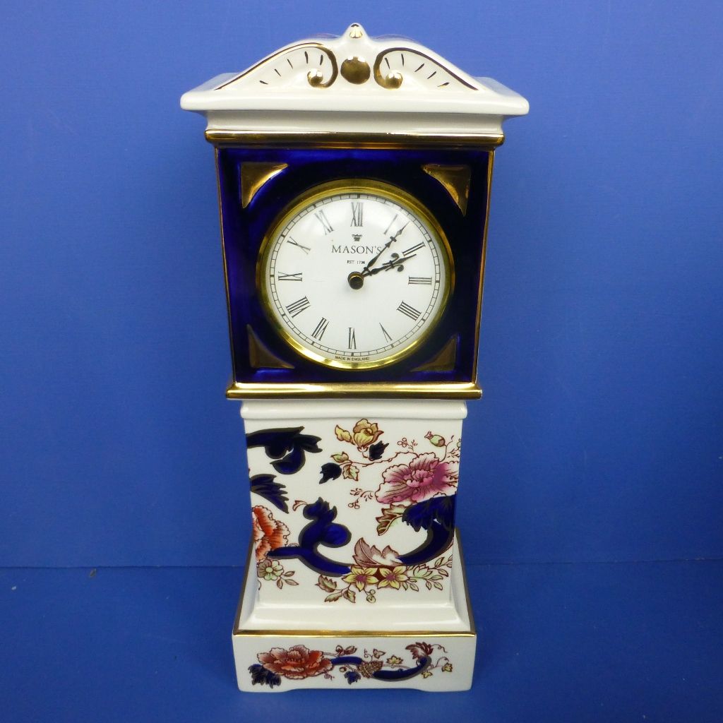 Masons Ironstone - Blue Mandalay Tall Mantel Clock – Peak Antiques and ...