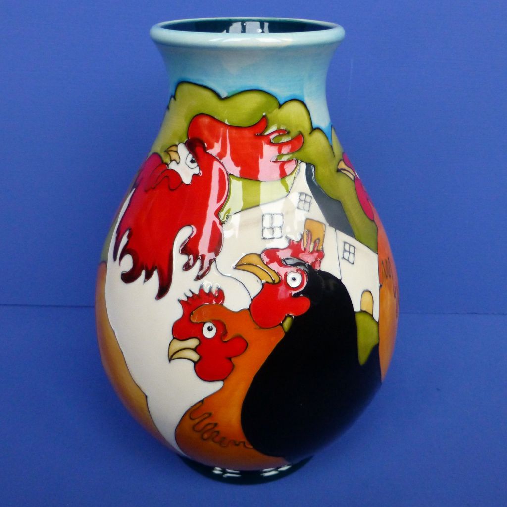 Moorcroft Vase - Home To Roost By Kerry Goodwin – Peak Antiques and ...