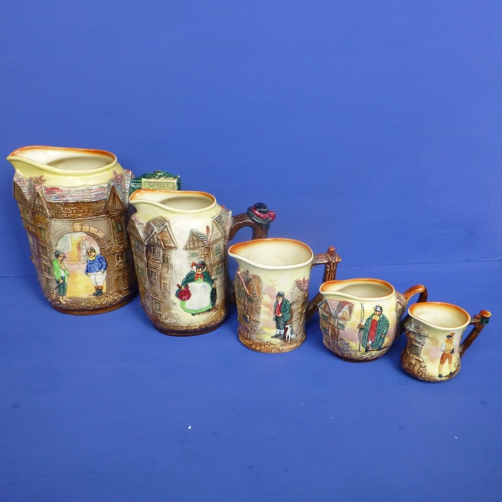 Royal Doulton Charles Dickens Series Ware Set of Relief Jugs C1953 ...