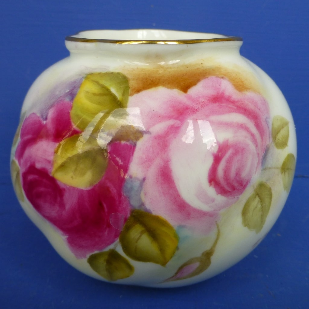 Royal Worcester Vase - Roses Signed By J Tansell C1952 – Peak Antiques ...