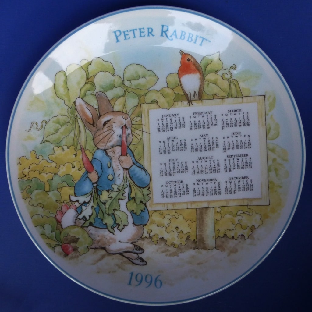 Wedgwood Beatrix Potter Peter Rabbit Calendar Plate - 1996 – Peak ...