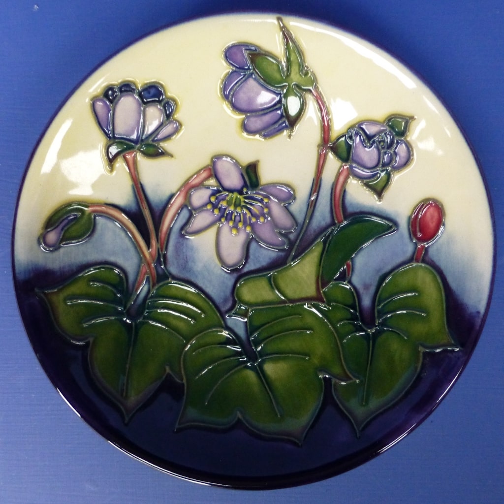 Moorcroft Coaster - Hepatica By Emma Bossons – Peak Antiques and ...