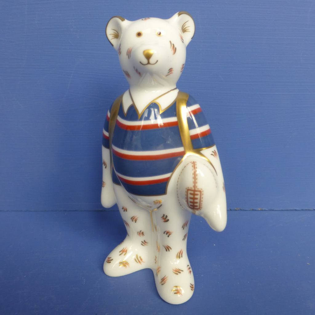 Royal Crown Derby Miniature Teddy Bear - Rugby Player (Boxed) – Peak ...