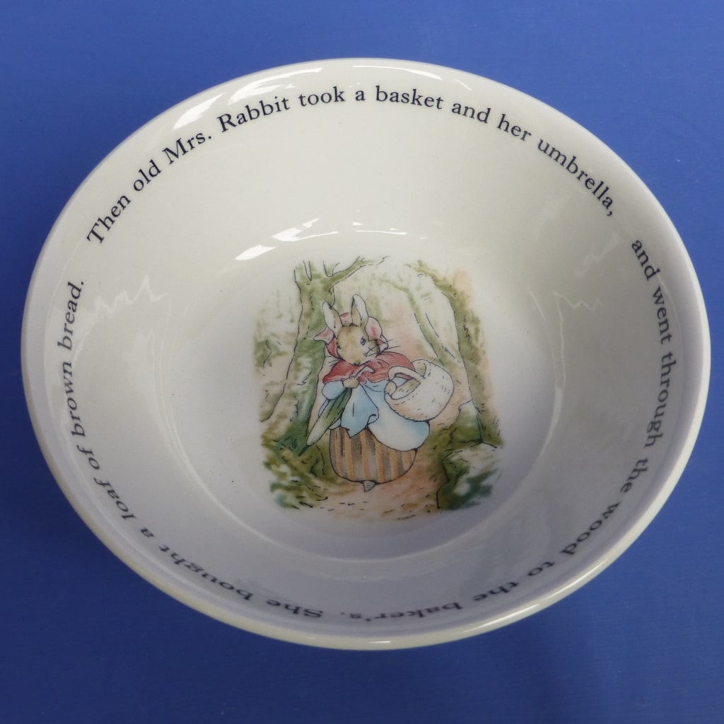 Wedgwood Beatrix Potter Cereal Bowl - Mrs Rabbit – Peak Antiques and ...