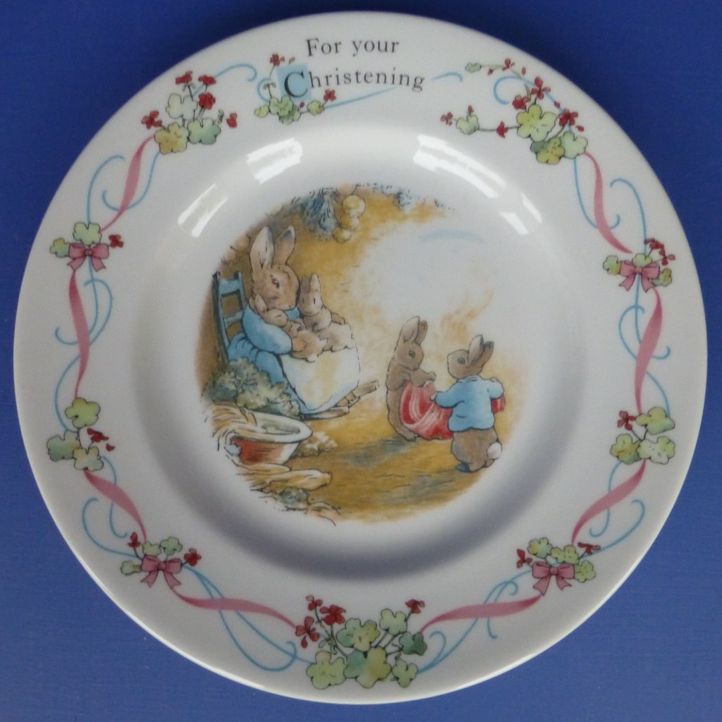 Wedgwood Beatrix Potter Peter Rabbit Christening Plate – Peak Antiques ...
